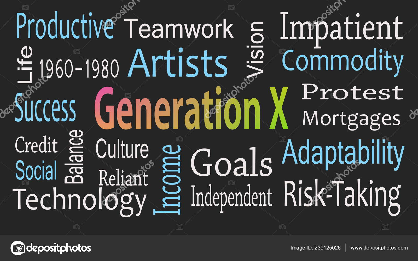 Generation Word Cloud Concept Great Terms Now — Stock Photo © dacasdo ...
