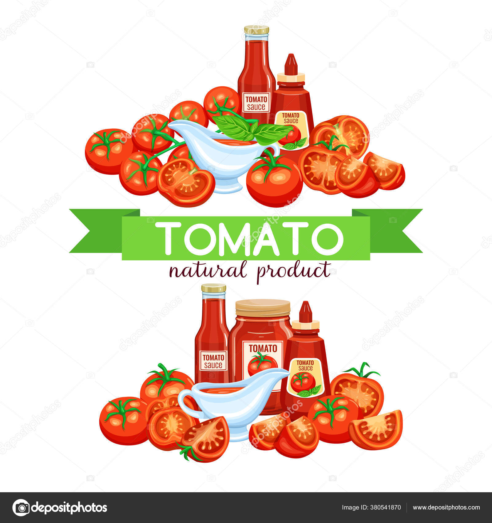 Banners Template Red Tomato Branch Slices Sauce Vector Vegetables Menu ...