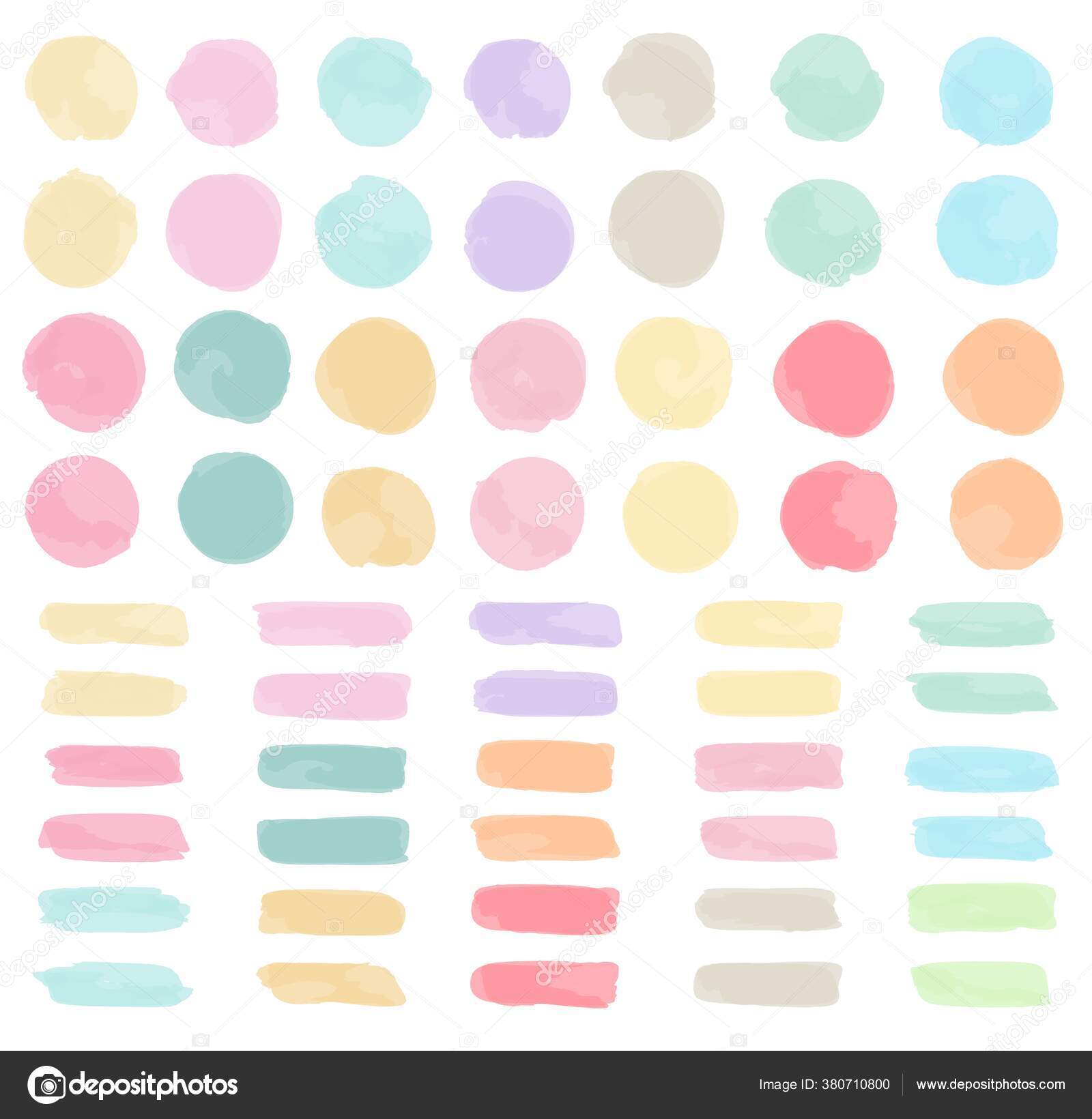 Watercolor Strokes Blotches Paint Blobs Daubs Abstract Dash Lines ...