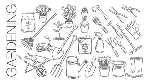 Gadening tools sketched icons set Stock Vector Image by ©Seamartini ...