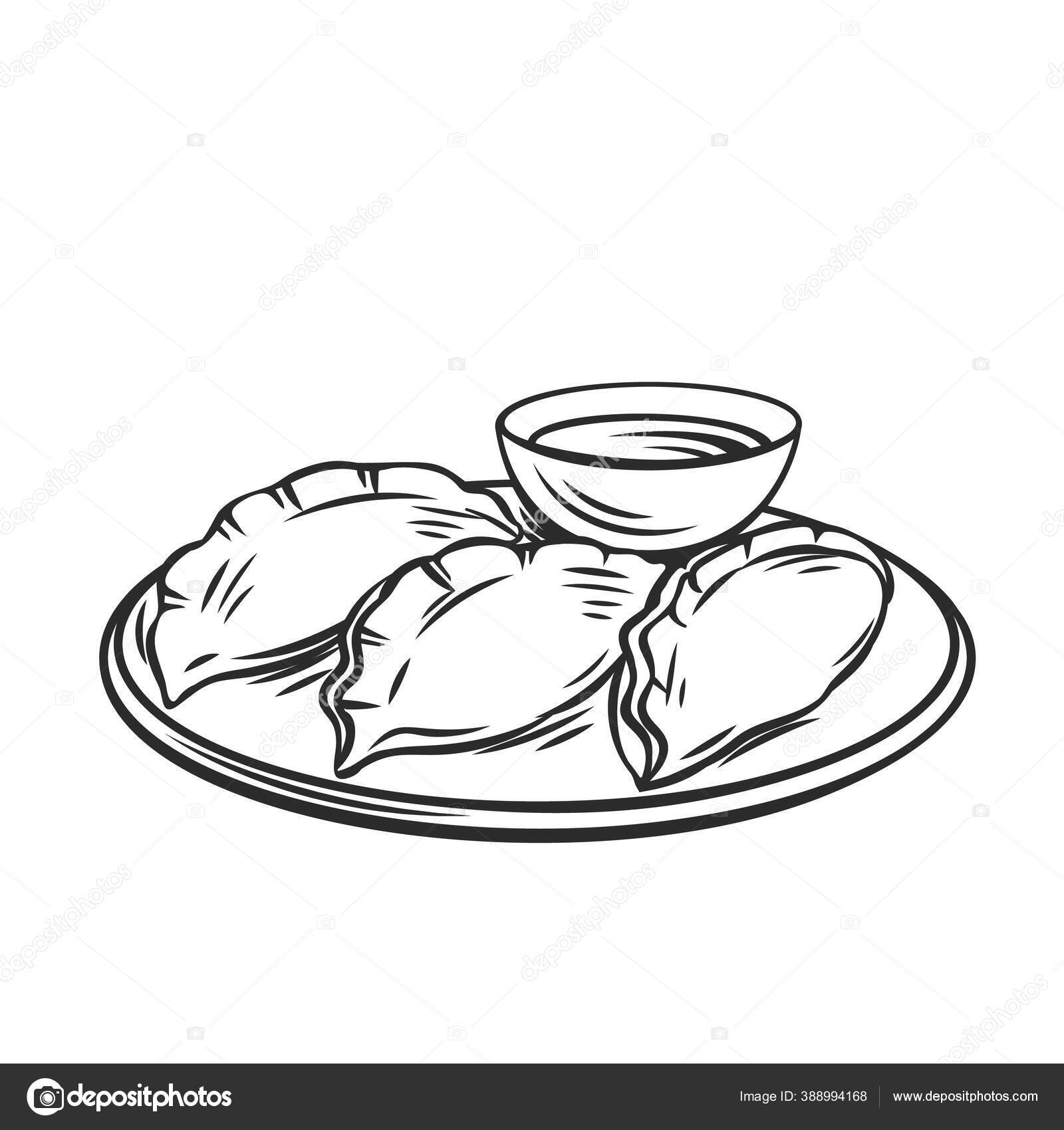 Chinese Dumplings Drawing