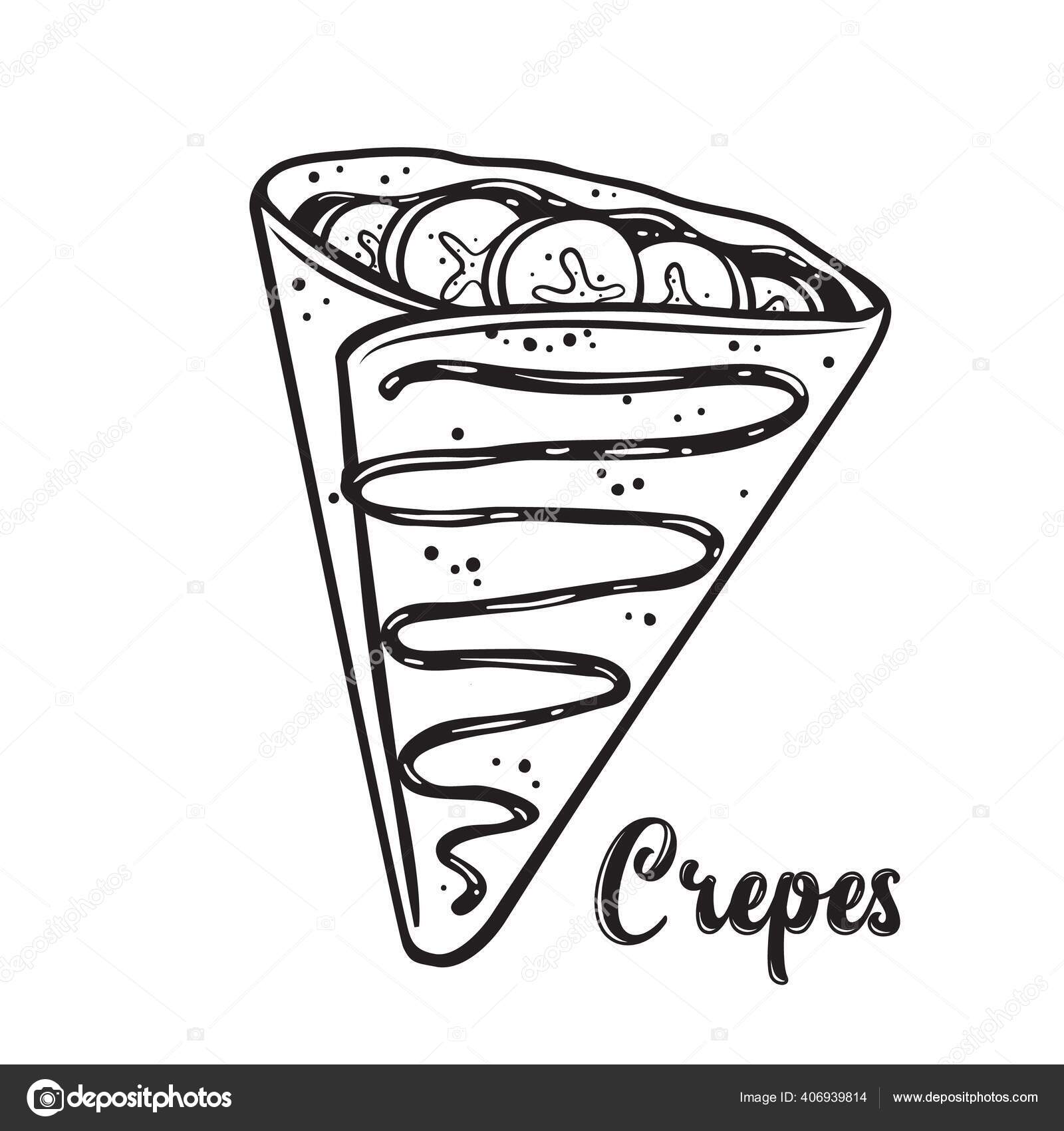 Crepes con plátanos y chocolate Vector de stock por ©tory 406939814