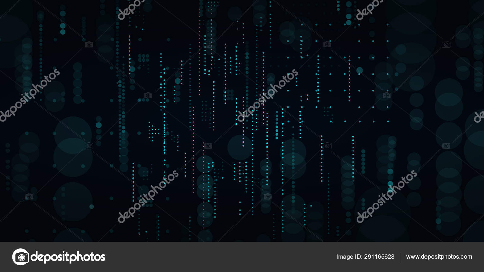 Technological dark background vector illustration.Matrix.Binary Computer Code.Falling dots Stock ...