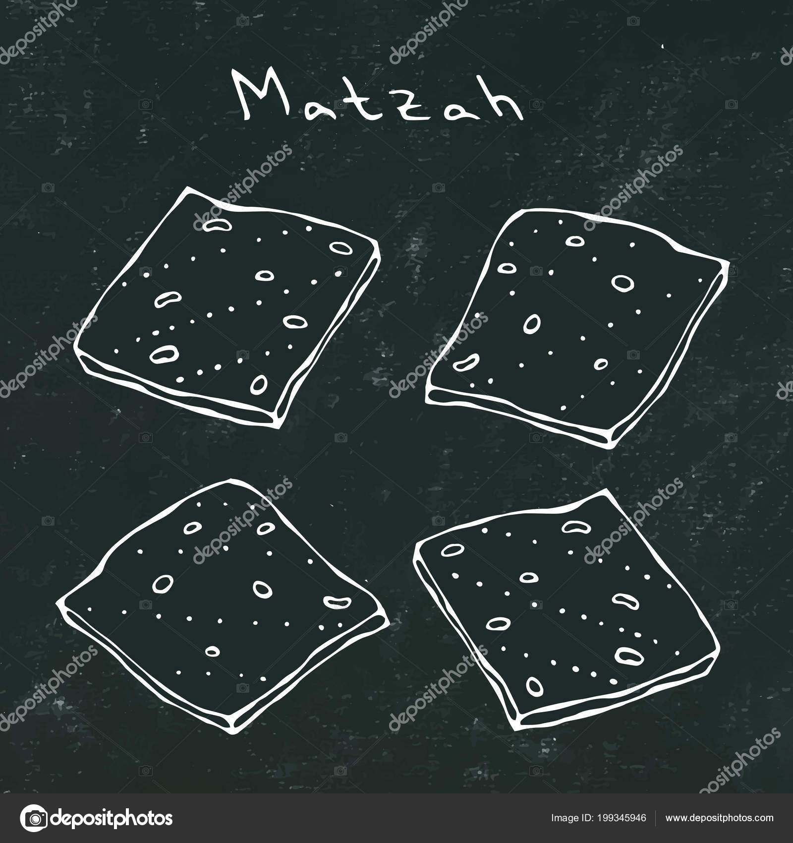 Black Board Background. Matzah or Matzo, Unleavened bread for Pesach ...