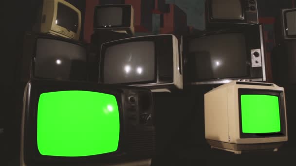 80S Tvs Green Screen Parallel Dolly Shot Lighted Tone Ready — Stock ...