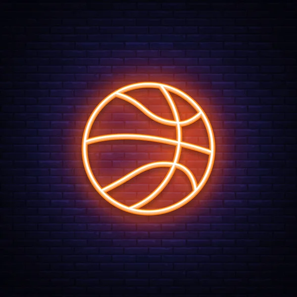 Basketball Night Neon Logo Vector. Basketball neon sign, design ...