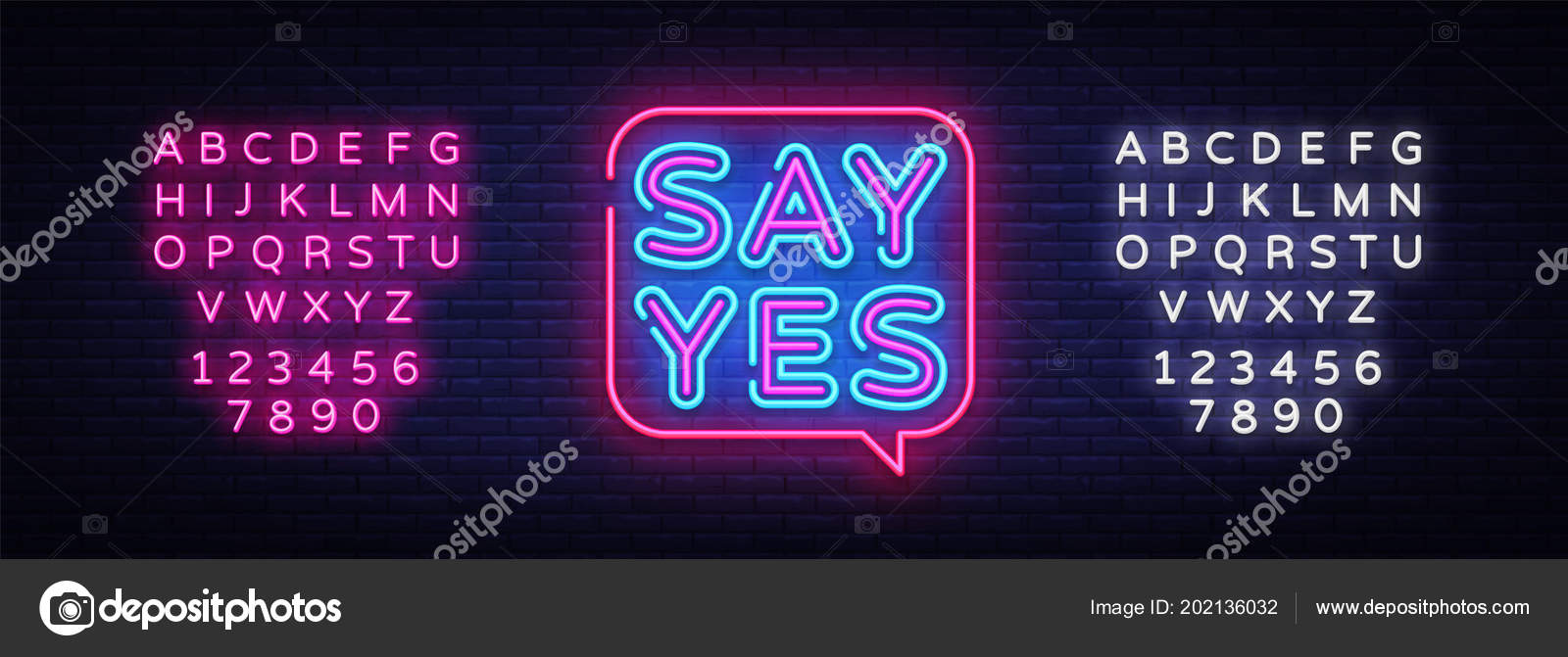Say Yes neon signs vector. Say Yes text Design template neon sign ...