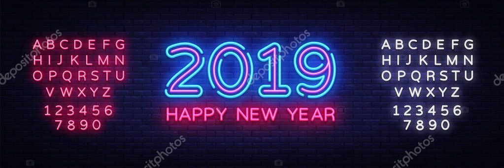 2019 neon Vector Art Stock Images | Depositphotos