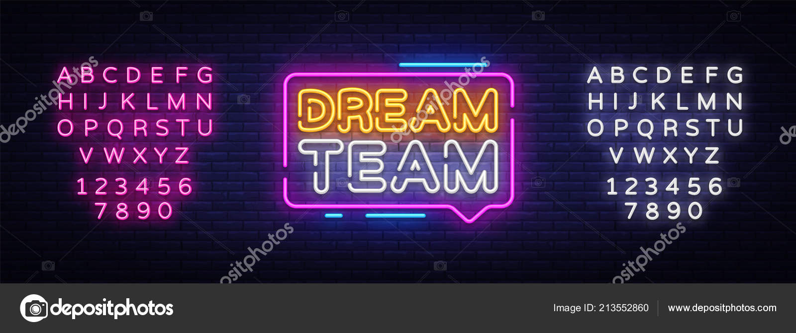 Dream Team Neon Text Vector. Dream Team neon sign, design template ...