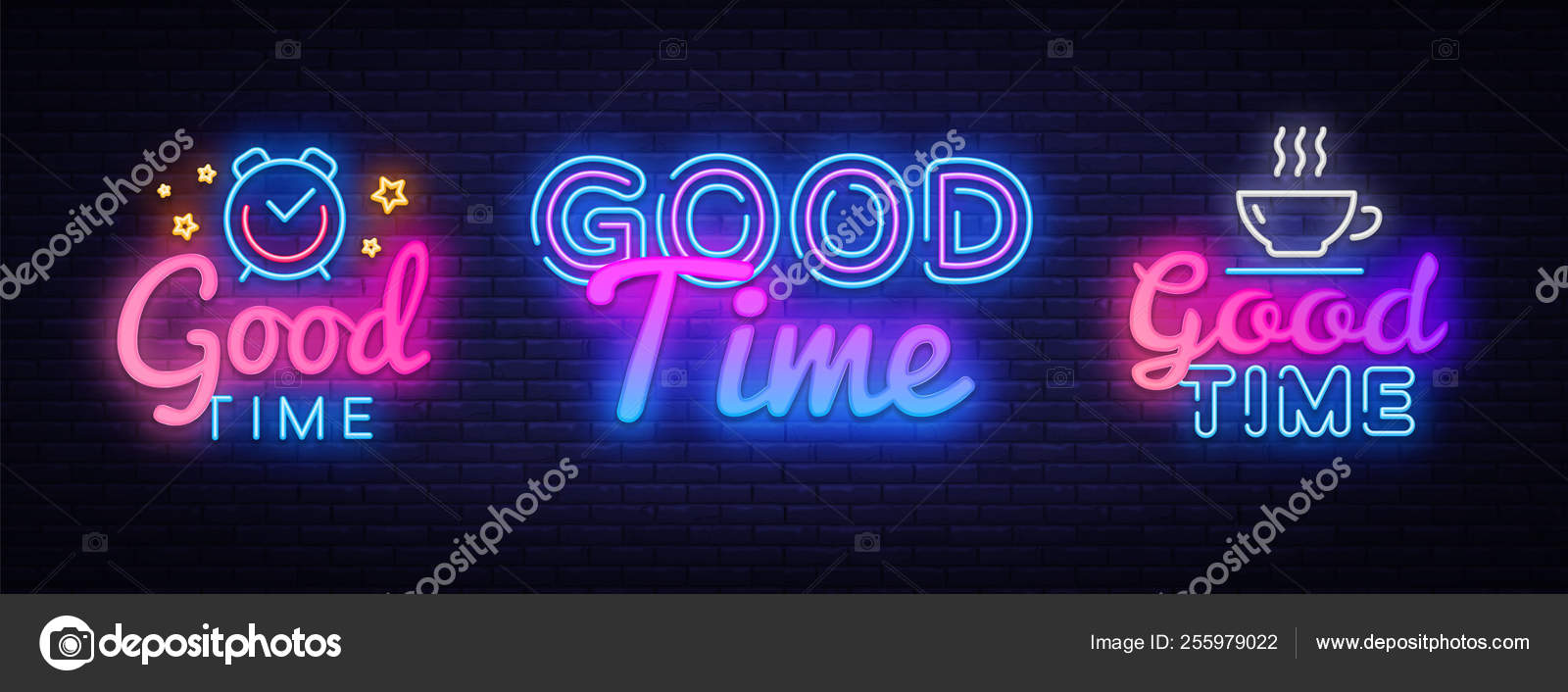 Good Time collection neon signs vector. Good Times design template ...