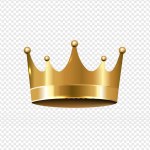 Golden Crown Isolated Transparent Background Gradient Mesh Vector ...