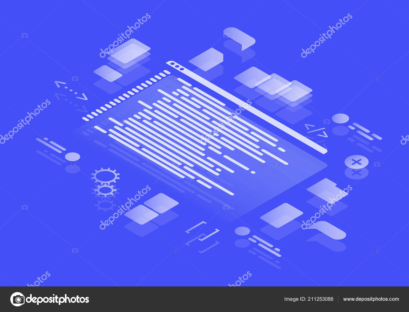 Isometric Concept Coding Neon Stock Vector Image by ©Isovector #211253088