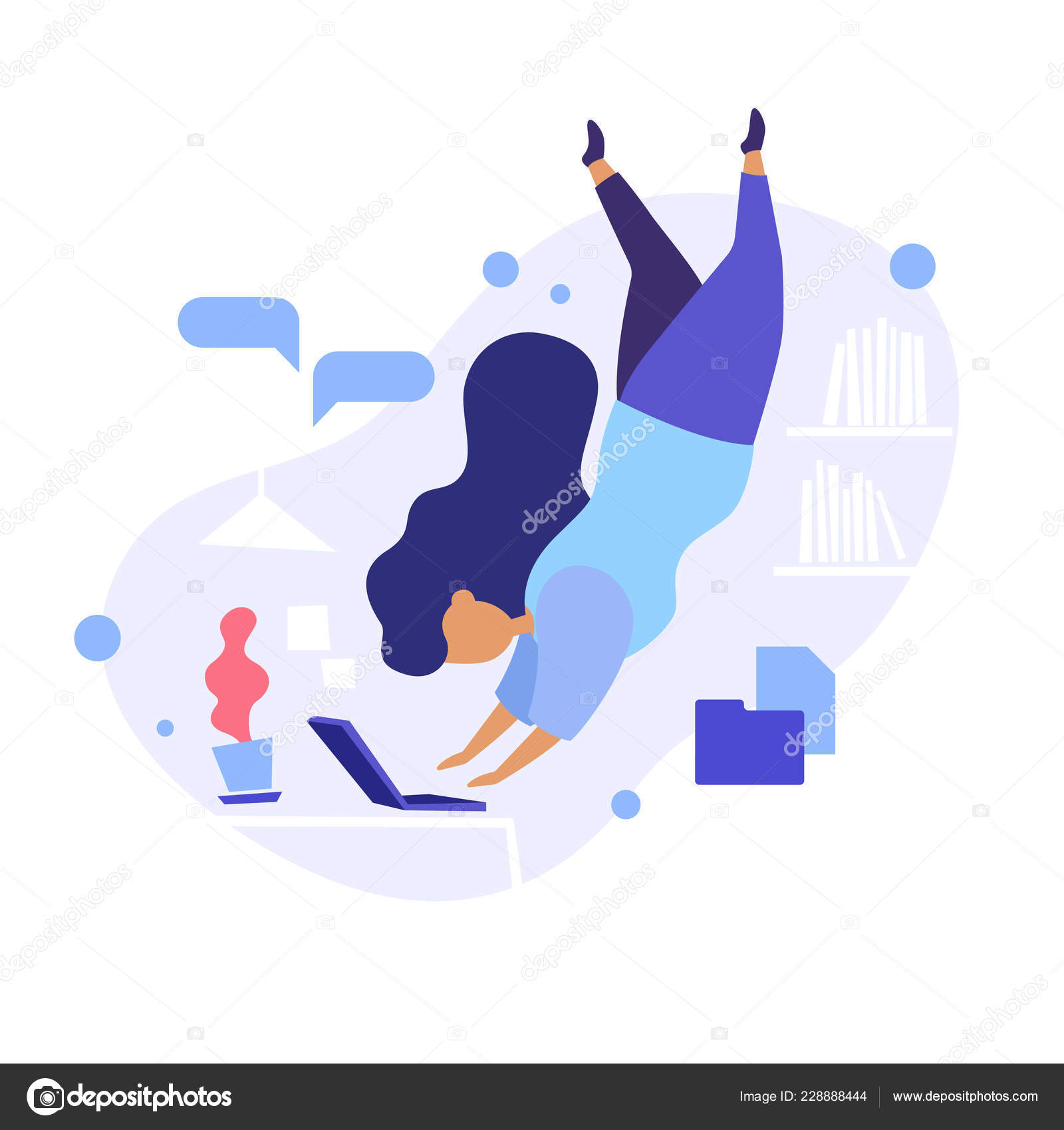 Dive Into Work Concept Illustration Stock Vector by ©Isovector 228888444