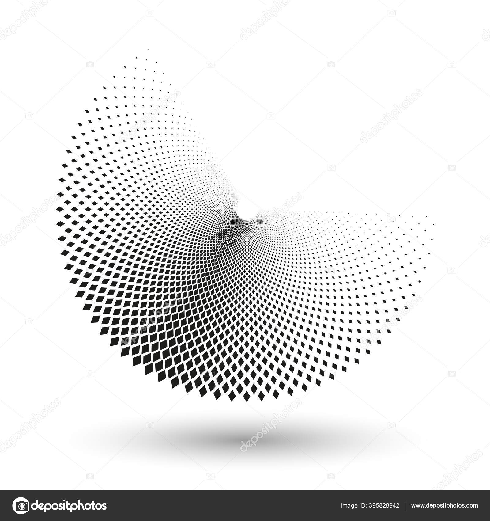 Halftone Dots Circle Form Logo Icon Vector Dotted Frame Design Stock ...