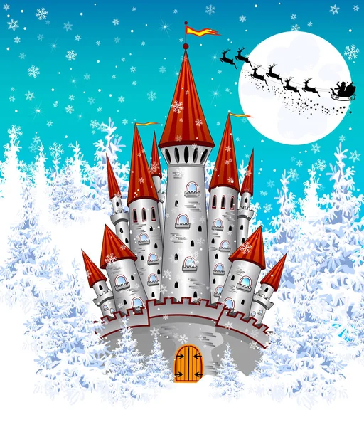 Fairytale castle in winter — Stock Vector © jiri_kaderabek #42337413