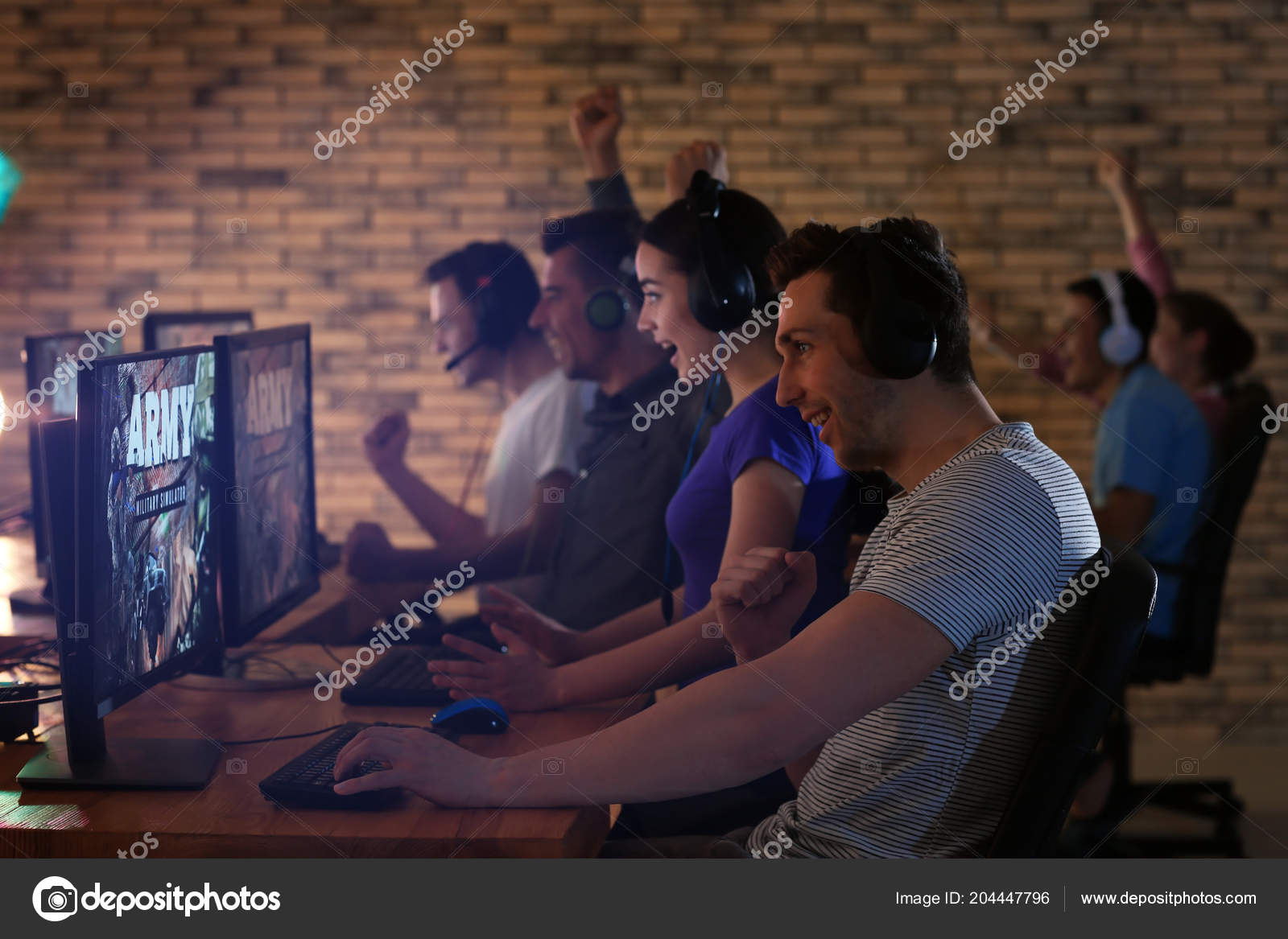 Young People Playing Video Games Tournament — Stock Photo © serezniy ...