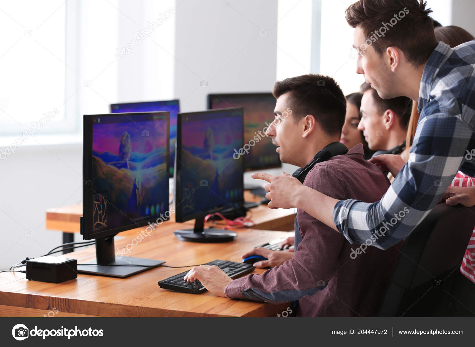 Young People Playing Video Games Tournament — Stock Photo © serezniy ...