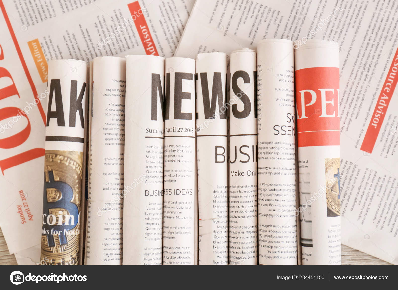 Stack Of Newspapers Top View