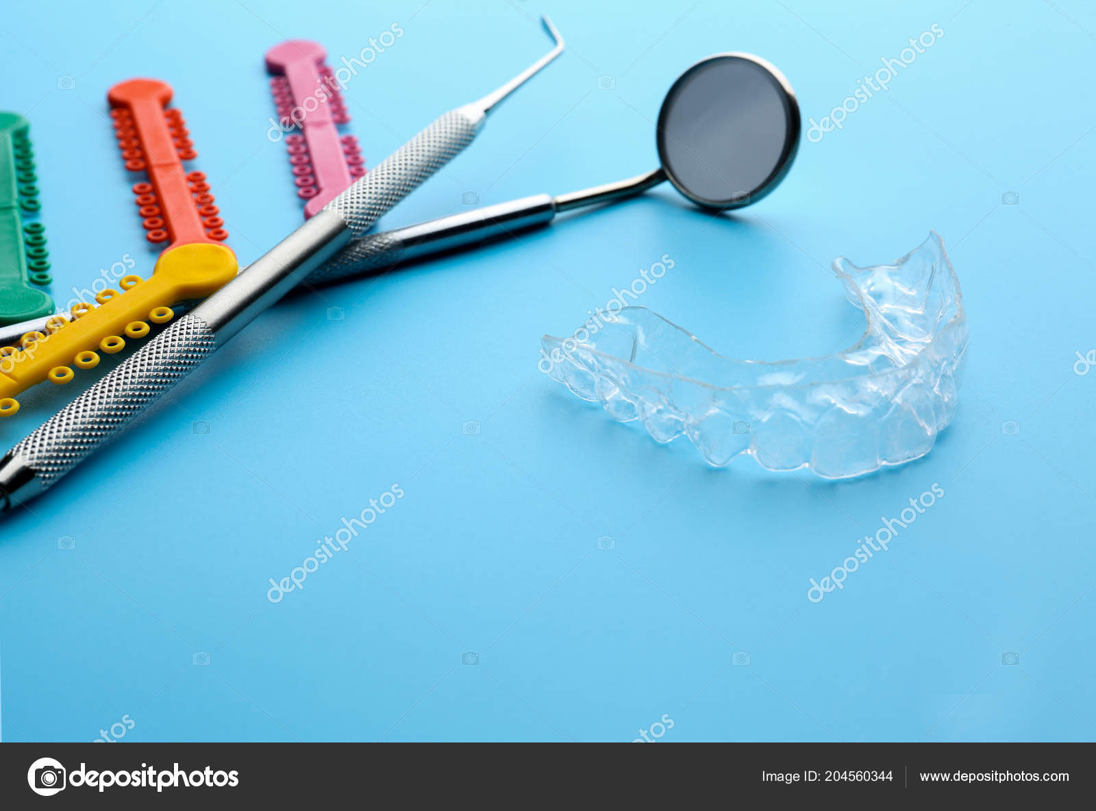 Dental Instruments Occlusal Splint Color Background Stock Photo by ...
