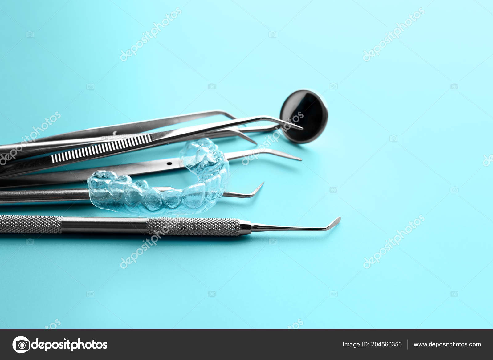 Dental Instruments Occlusal Splint Color Background — Stock Photo ...