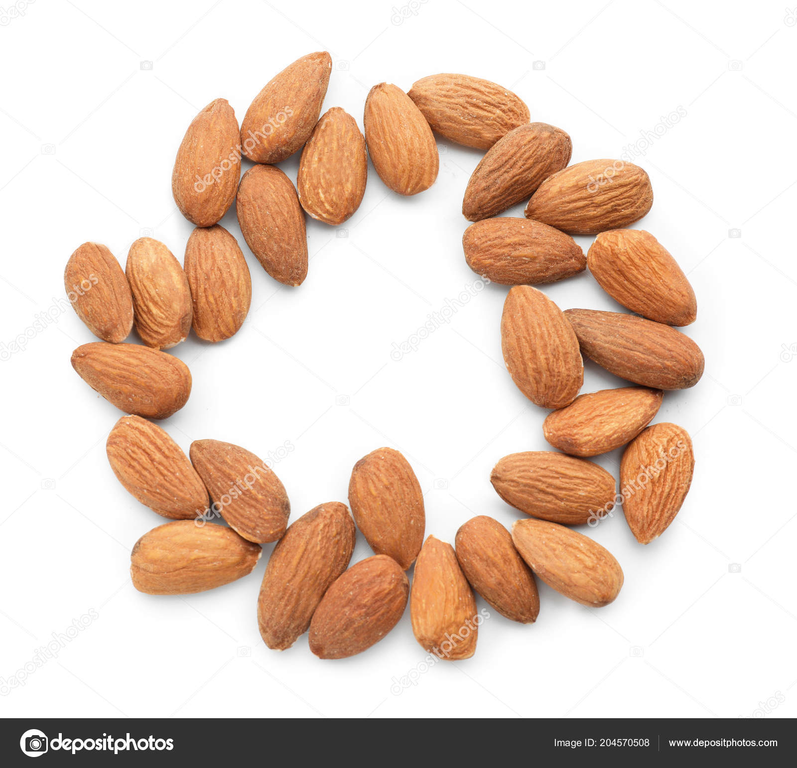 Circle Made Tasty Almonds White Background — Stock Photo © serezniy ...