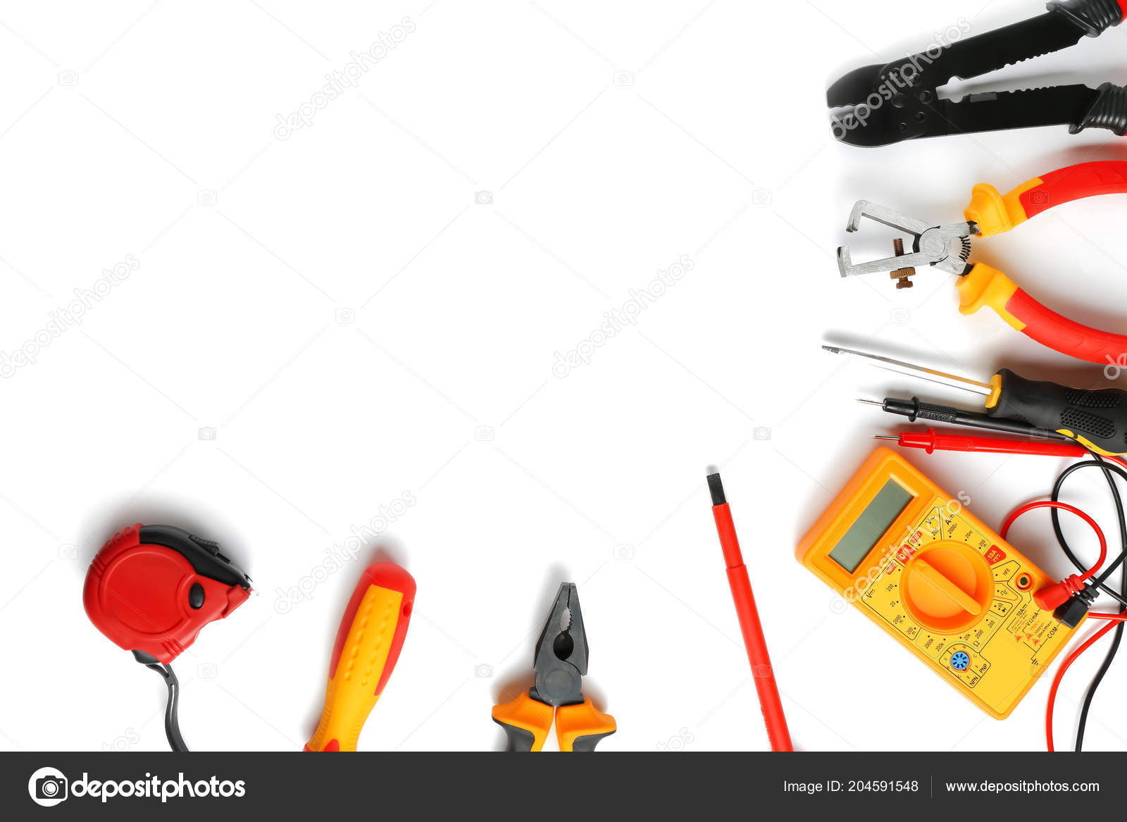 Different Electrician's Tools White Background Stock Photo by ©serezniy ...