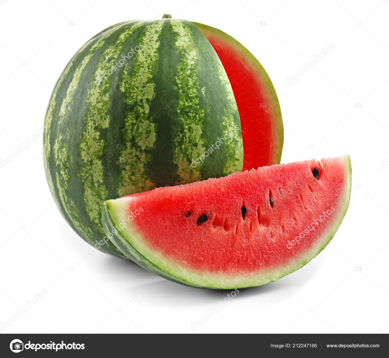 Ripe Watermelon Slice White Background Stock Photo by ©serezniy 212247186