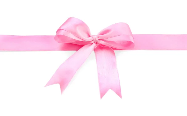 Beautiful Pink Ribbon Bow White Background — Stock Photo © serezniy ...