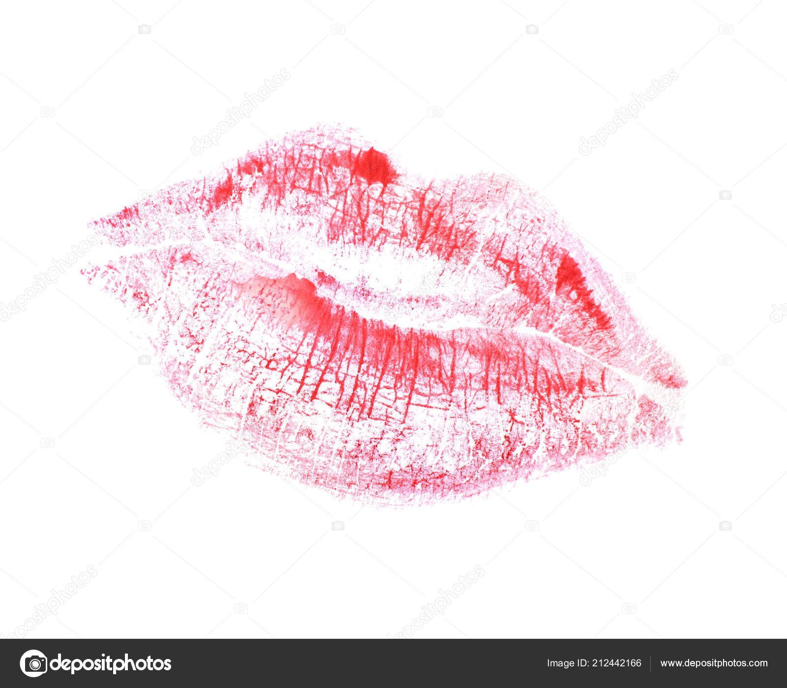 Lipstick Kiss Mark With Black Background