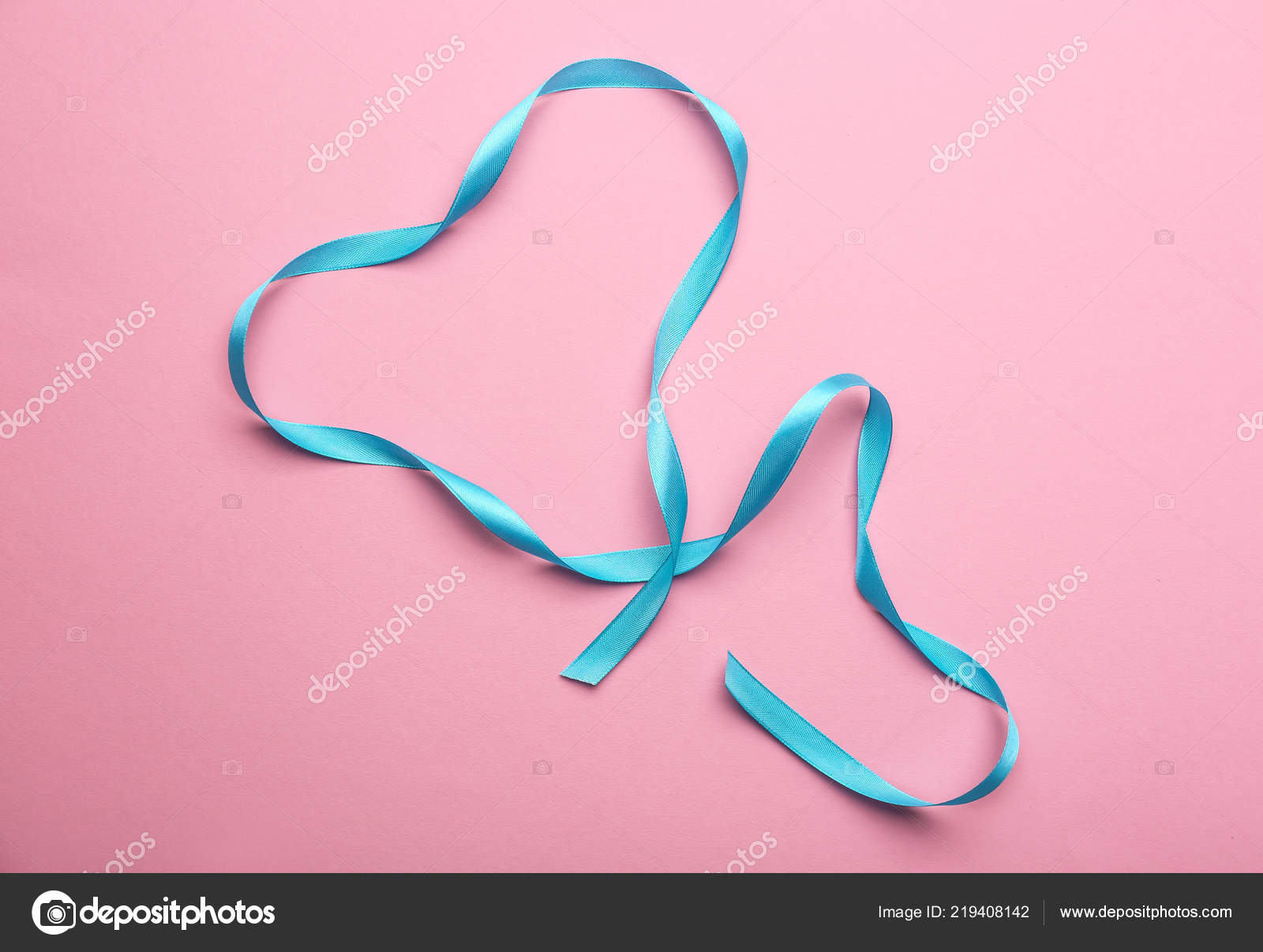 Curled Blue Ribbon Color Background Stock Photo by ©serezniy 219408142