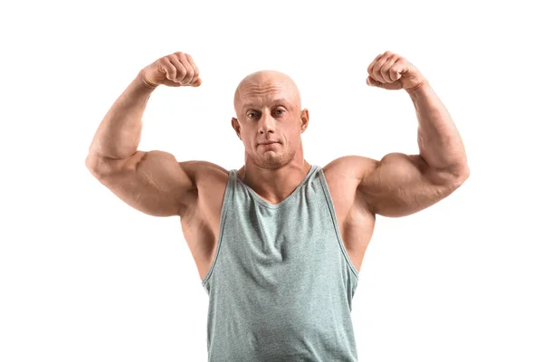 Muscular Bodybuilder White Background Stock Photo by ©serezniy 229519894