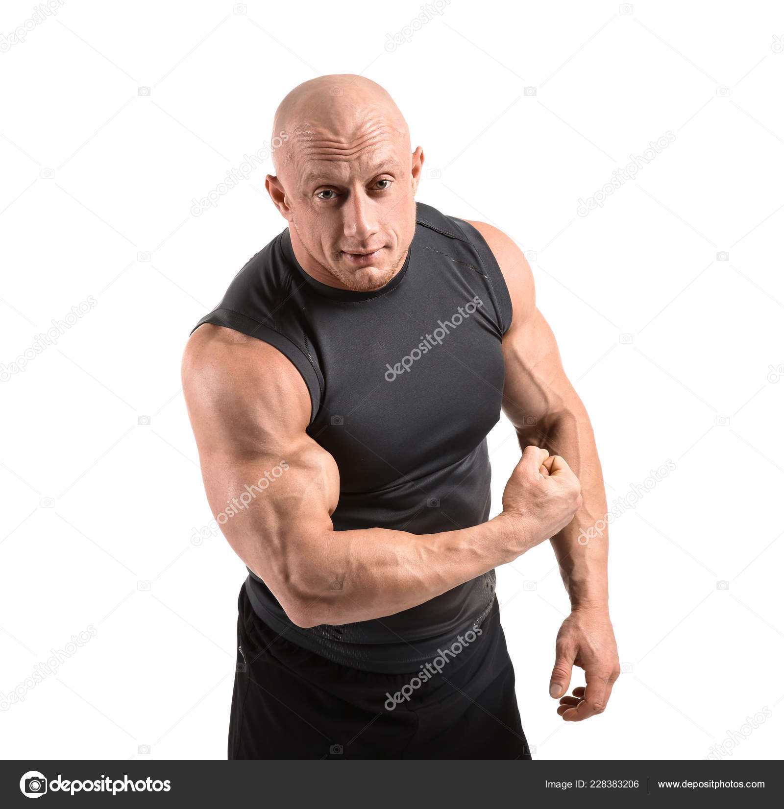 Muscular Bodybuilder White Background Stock Photo by ©serezniy 228383206