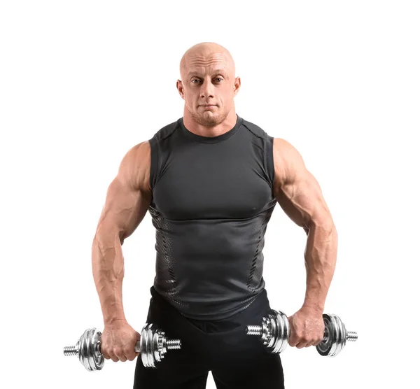 Muscular Bodybuilder White Background Stock Photo by ©serezniy 229519894