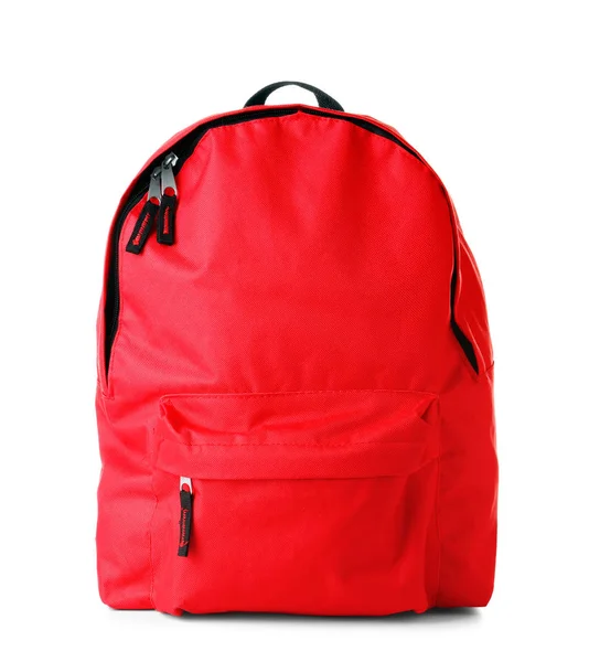 Red backpack standing on white background — Stock Photo © pogonici ...