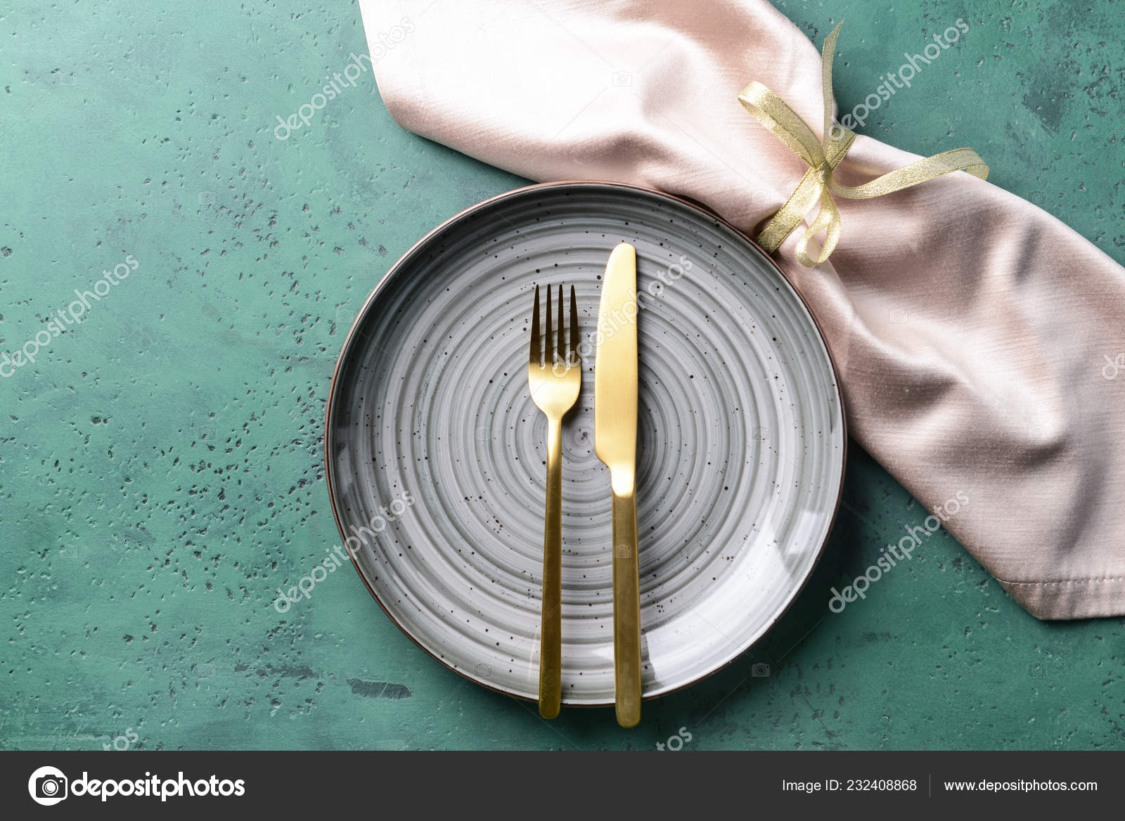 Beautiful Table Setting Color Background Stock Photo by ©serezniy 232408868