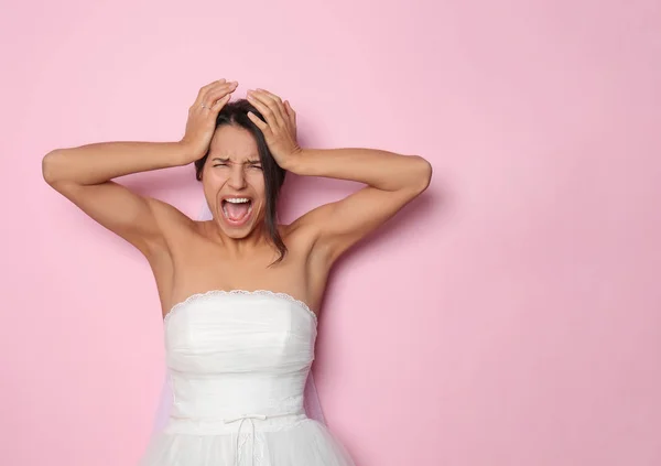 Screaming Young Bride Color Background Stock Photo by ©serezniy 234877282