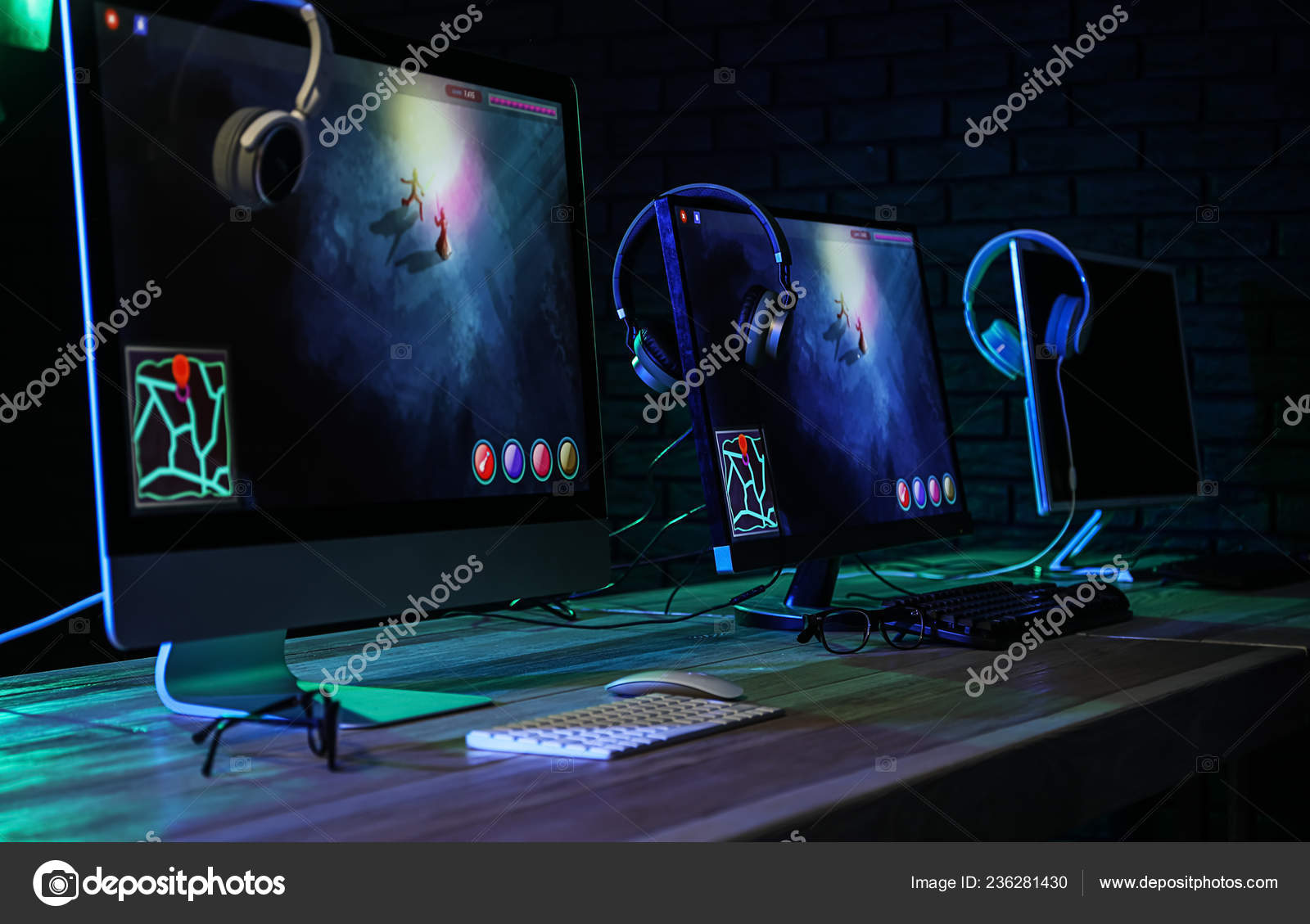 Interior Modern Computer Club — Stock Photo © serezniy #236281430