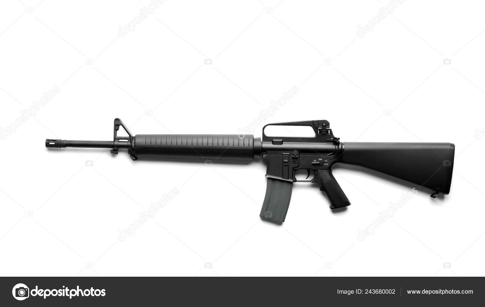 Assault Rifle White Background Stock Photo by ©serezniy 243680002