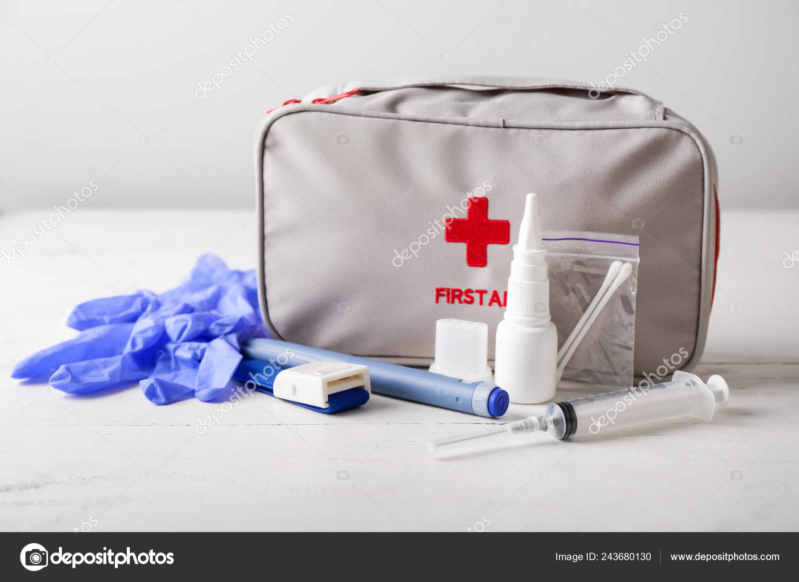 First Aid Kit White Table Stock Photo by ©serezniy 243680130