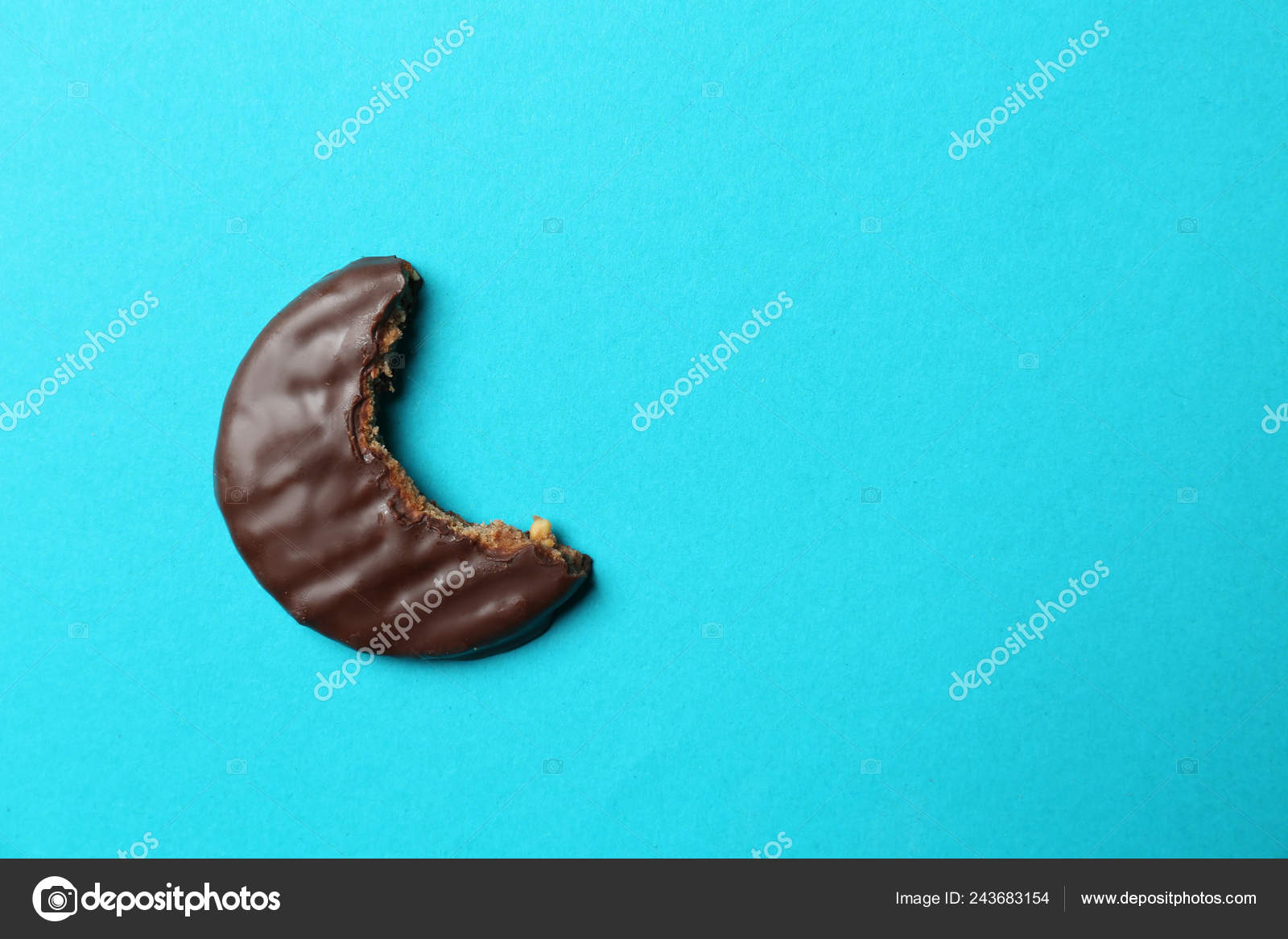 Bitten Cookie Shape Half Moon Symbol Islam Color Background — Stock ...