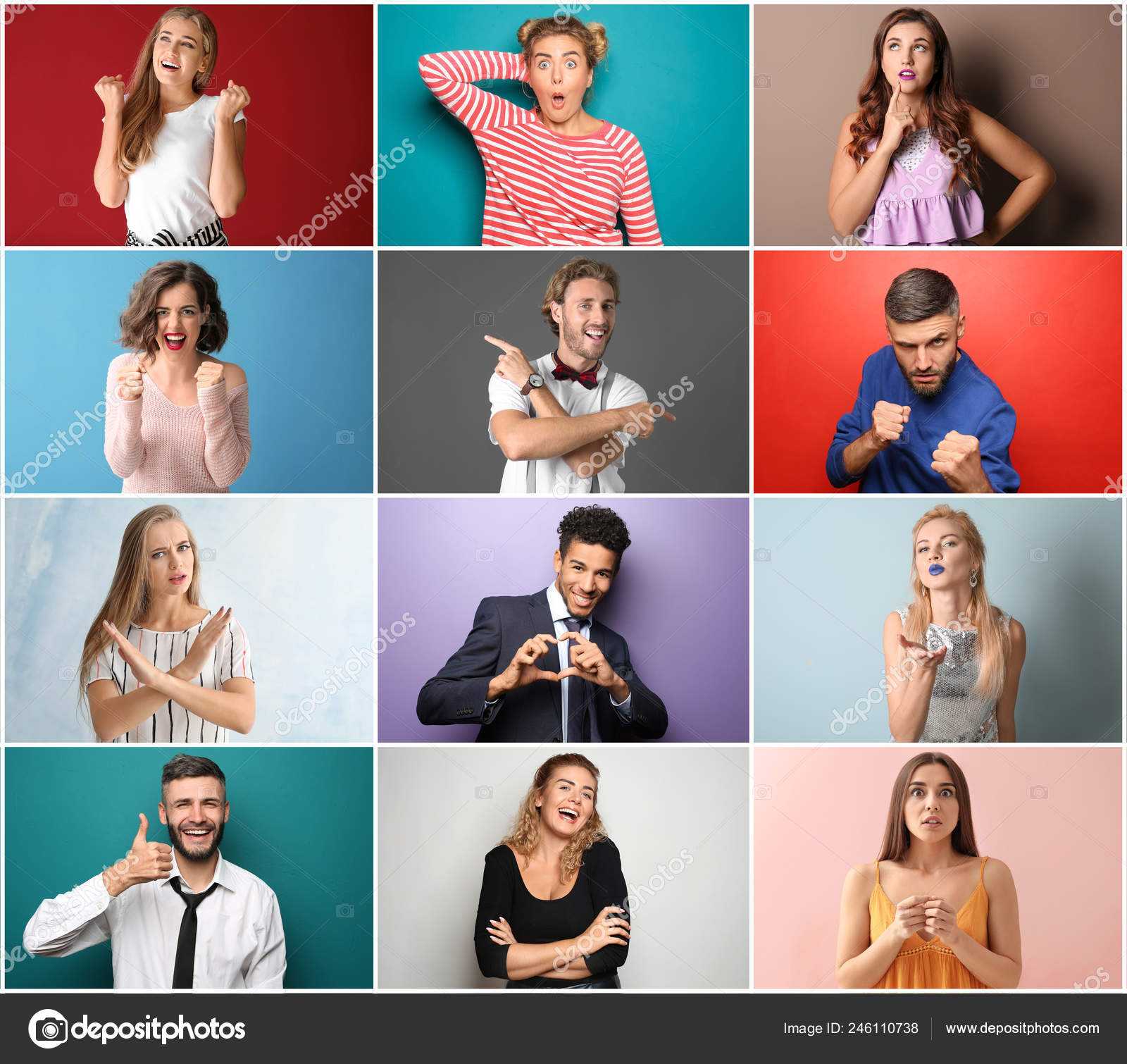 Collage Photos Emotional People — Stock Photo © serezniy #246110738