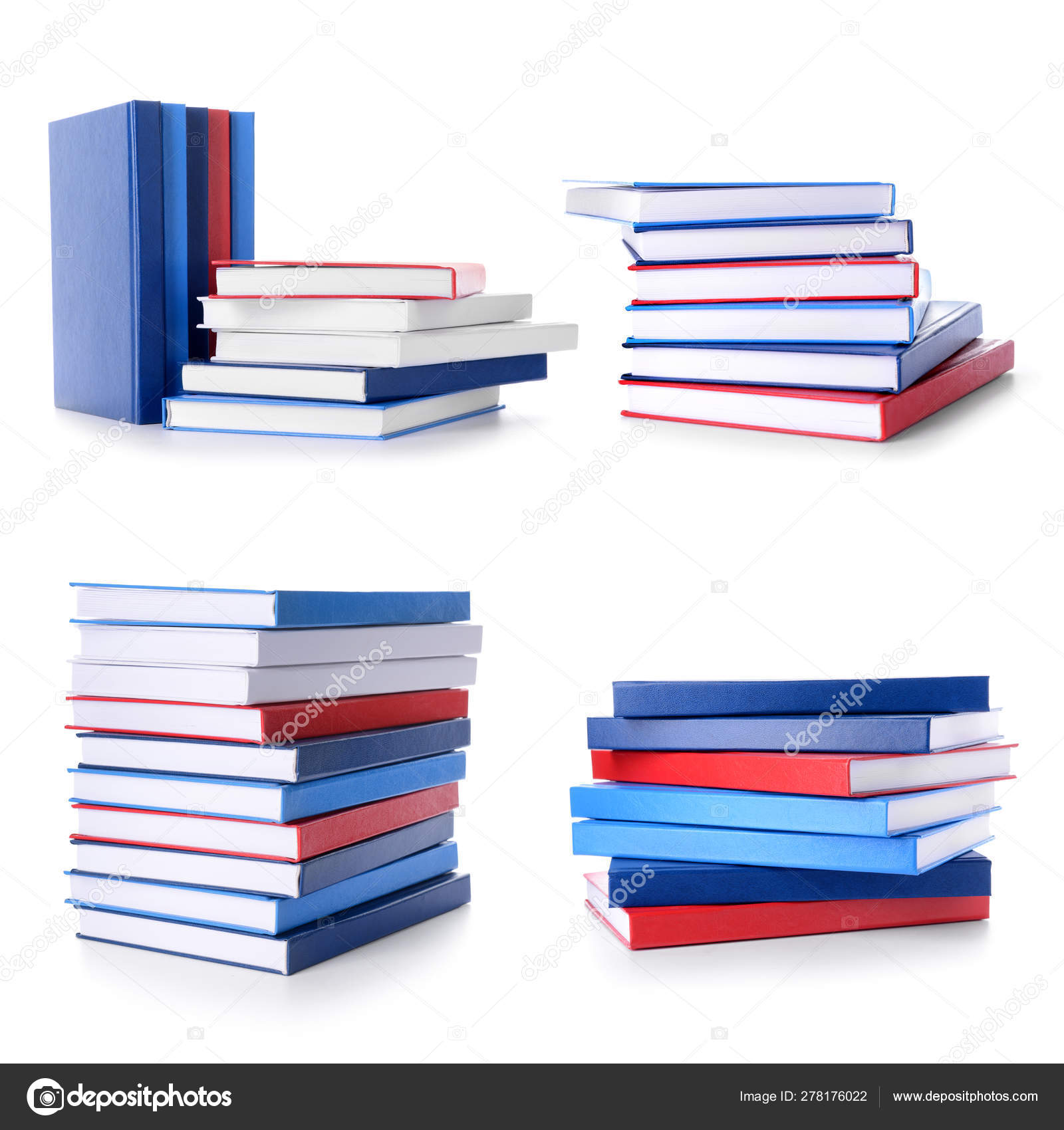 Set con muchos libros sobre fondo blanco — Foto de stock © serezniy ...