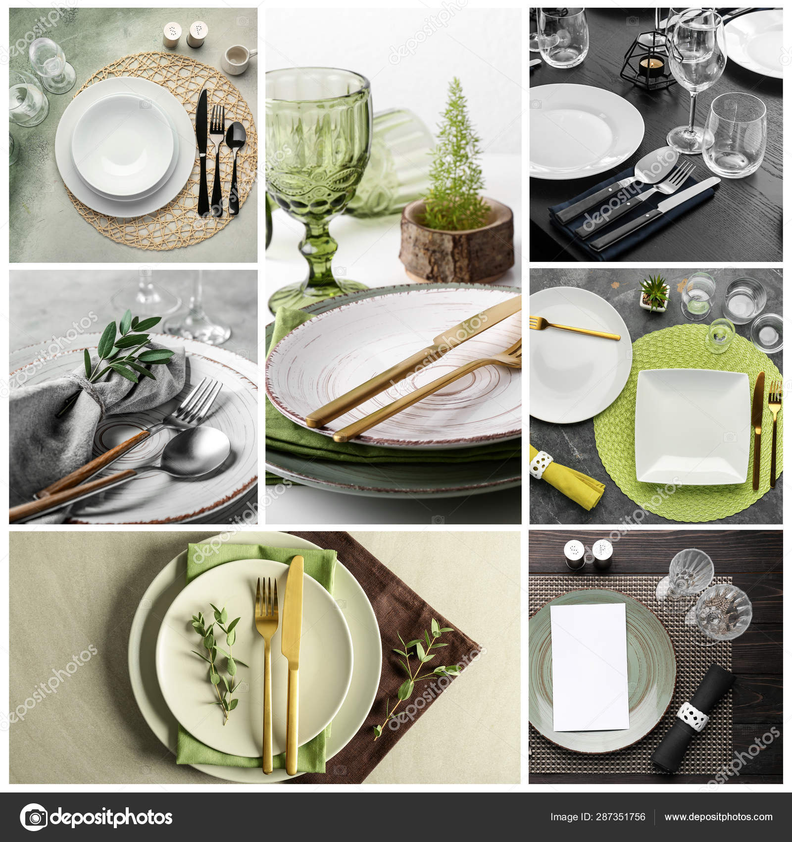 Set of beautiful table setting — Stock Photo © serezniy #287351756