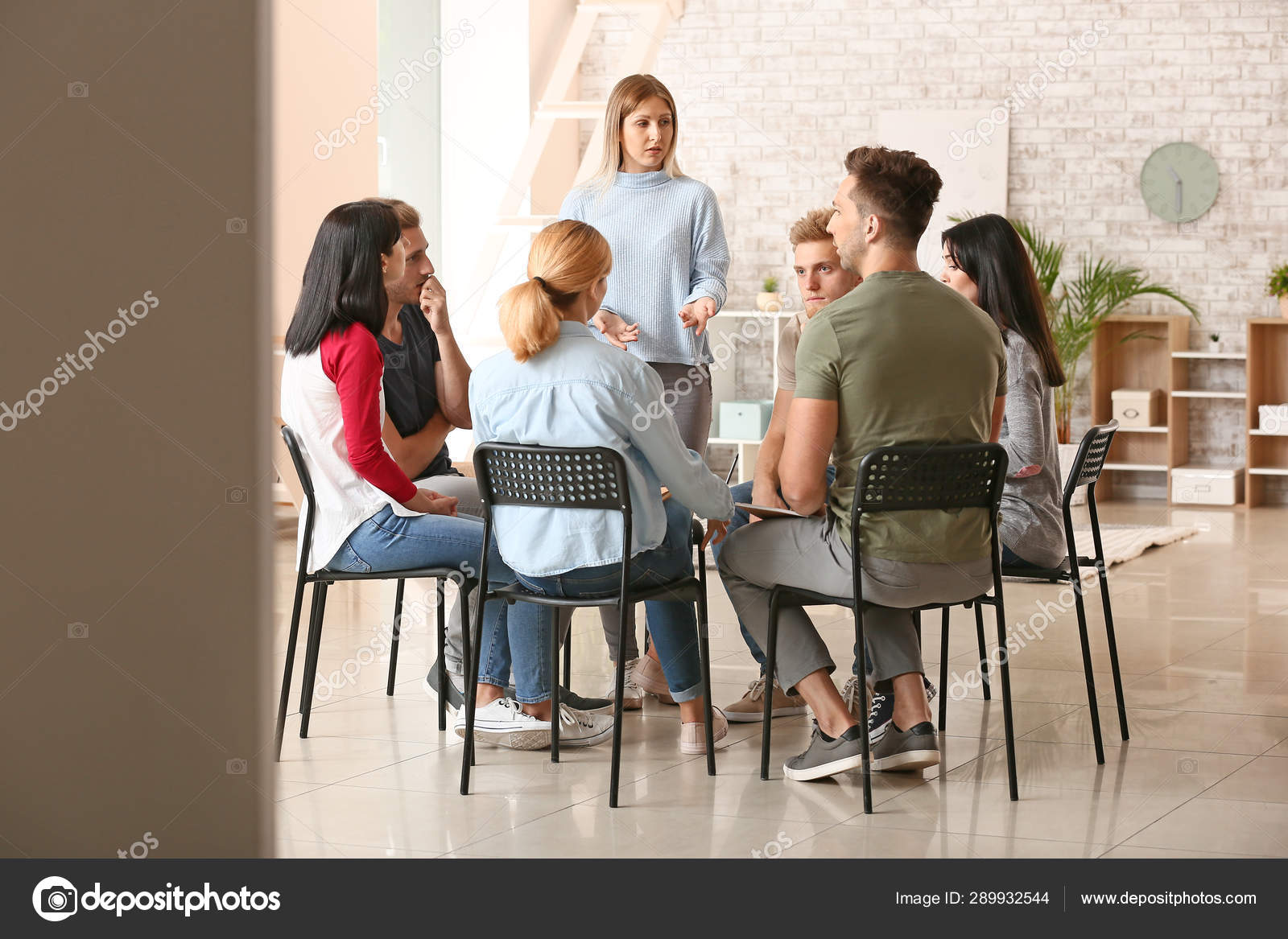 People at group therapy session Stock Photo by ©serezniy 289932544