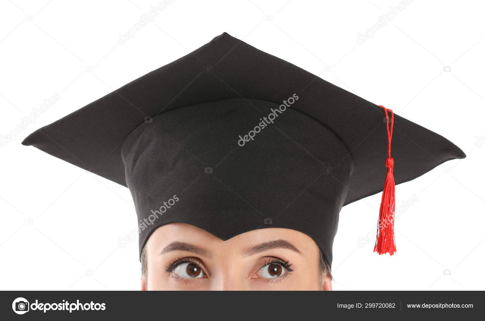 Female graduate on white background — Stock Photo © serezniy #299720082