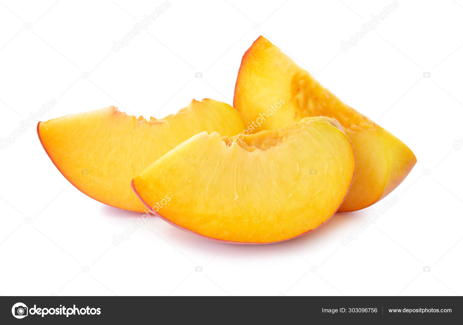 Ripe cut peach on white background Stock Photo by ©serezniy 303096756