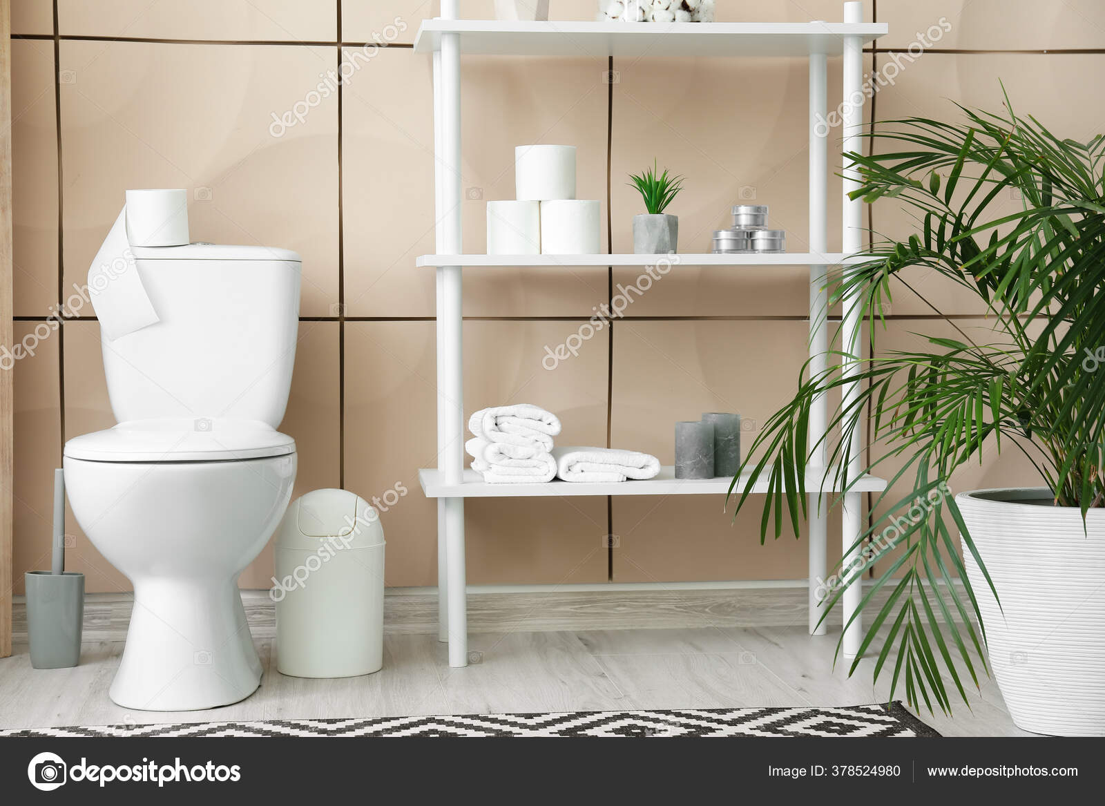 Toilet Bowl Rolls Paper Restroom — Stock Photo © serezniy #378524980