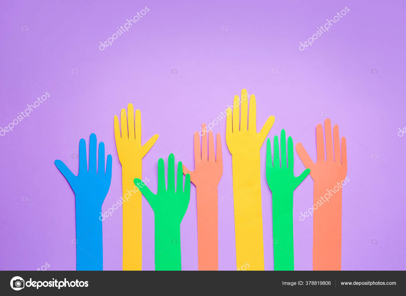 Paper Human Hands Color Background Unity Concept — Stock Photo ...