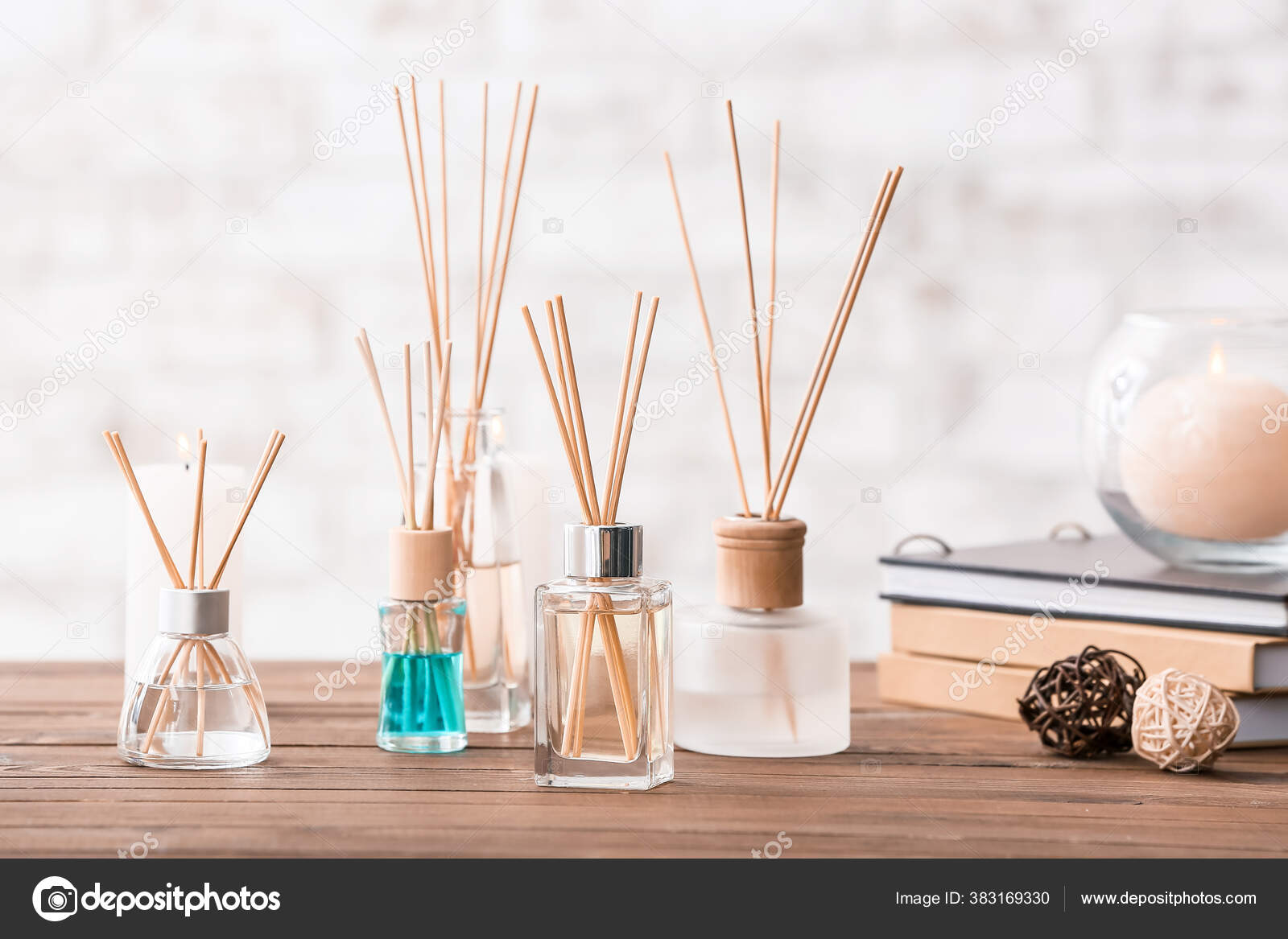 Reed Diffusers Table Room Stock Photo by ©serezniy 383169330