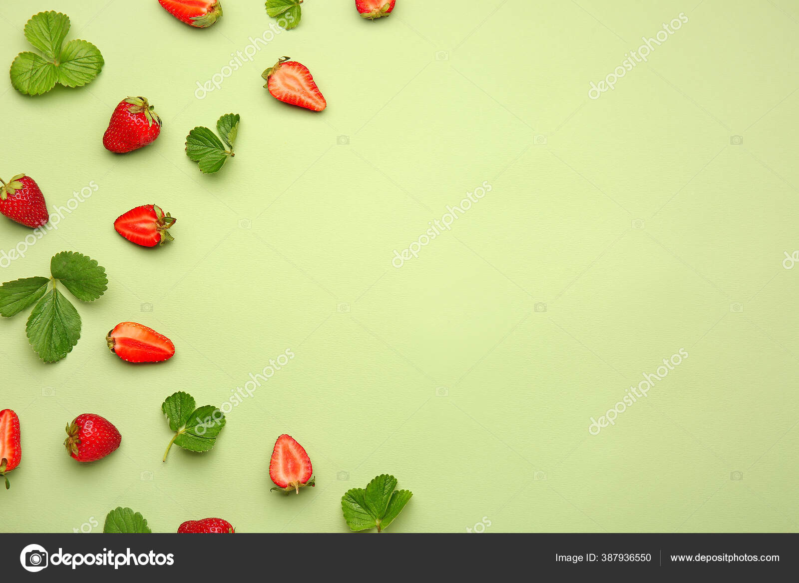 Fresh Ripe Strawberry Color Background Stock Photo by ©serezniy 387936550